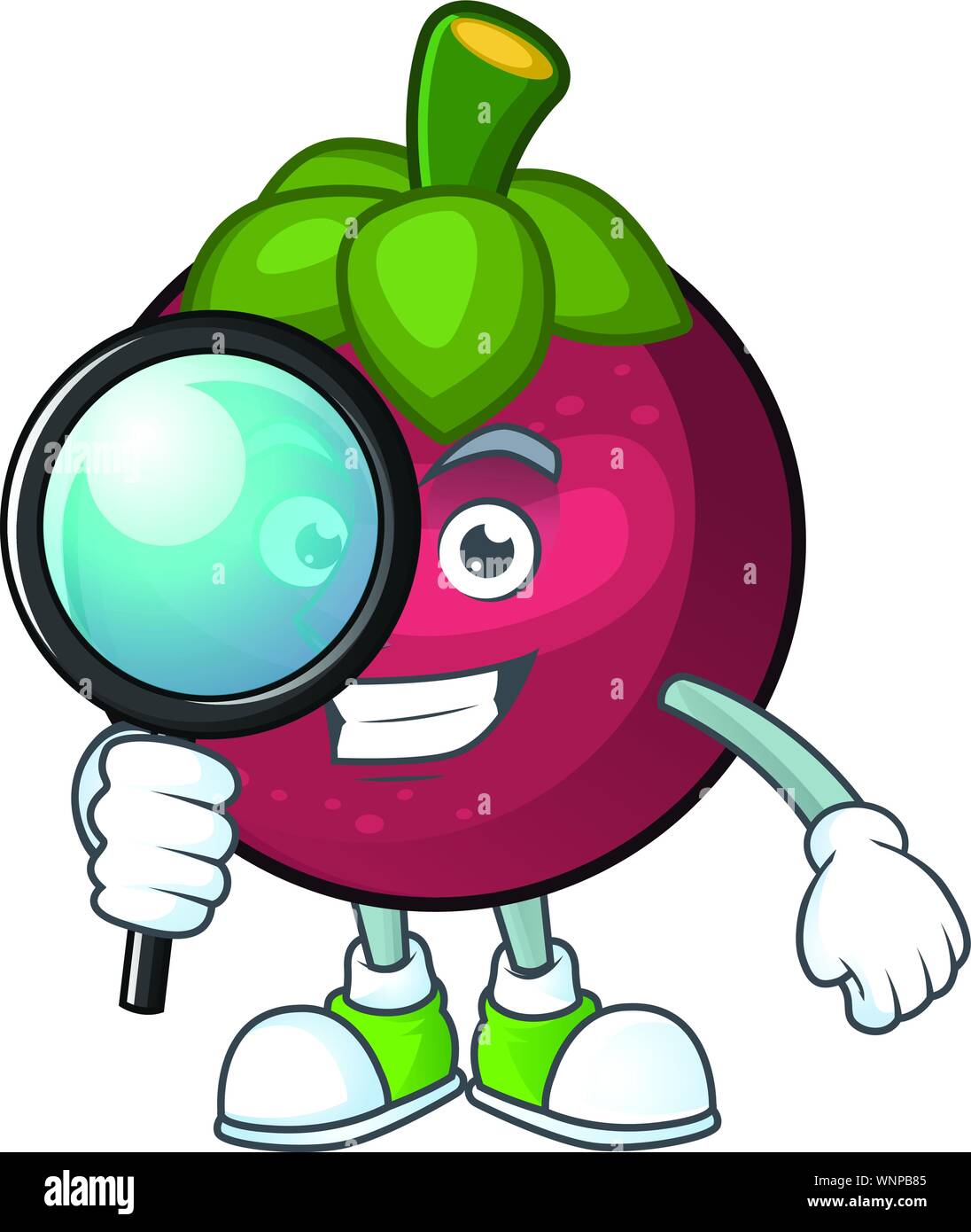 Detective fruit mangosteen cartoon character for health Stock Vector ...