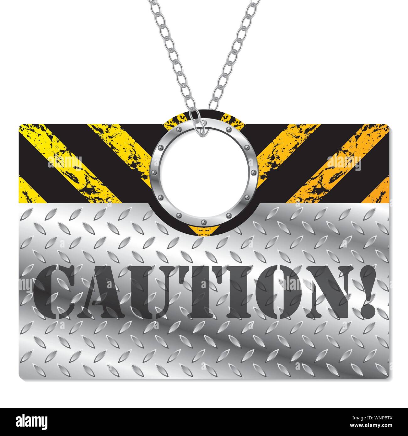 Metallic caution sign Stock Vector Image & Art - Alamy