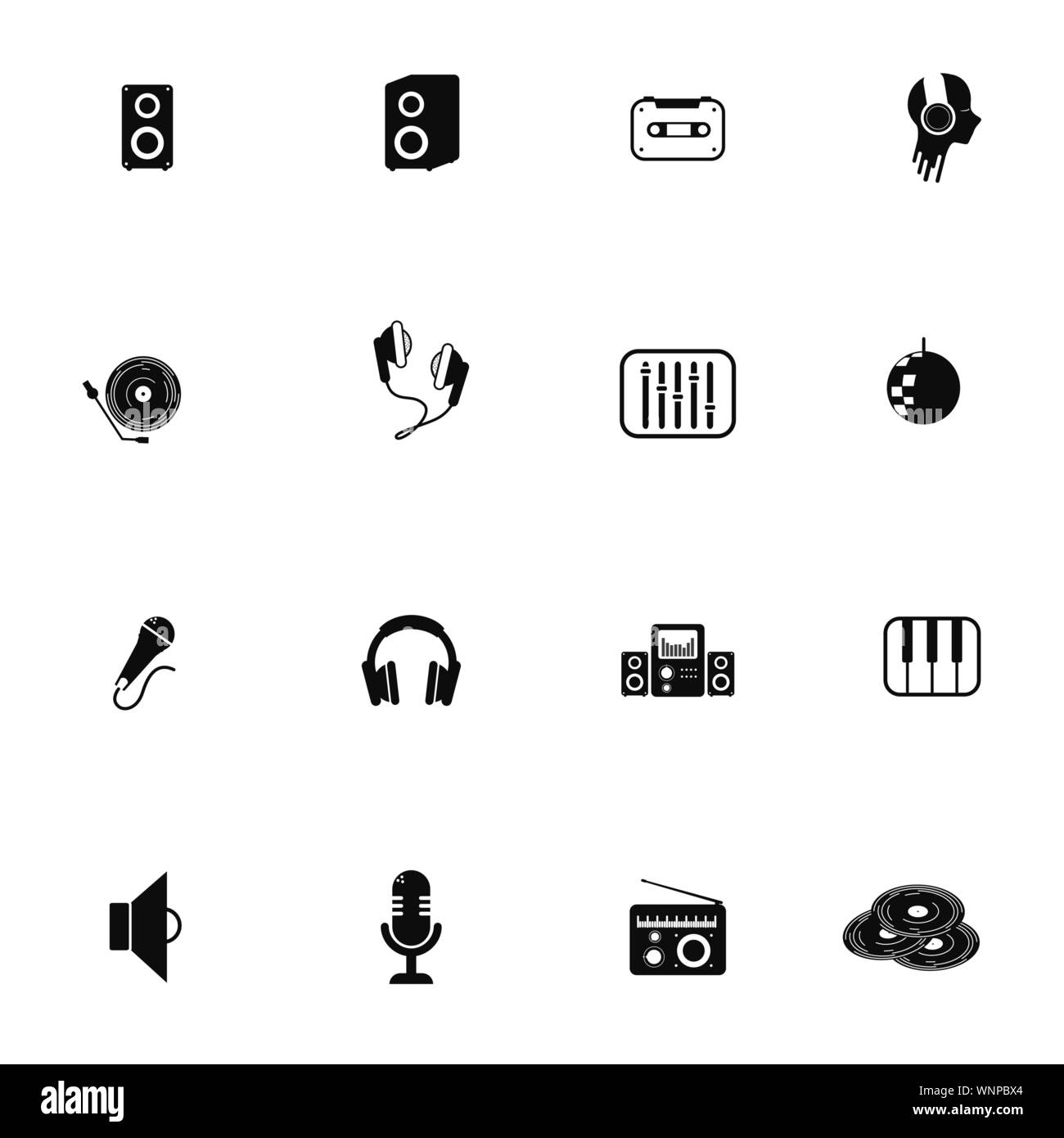 set of objects for music vector illustration design Stock Vector Image ...