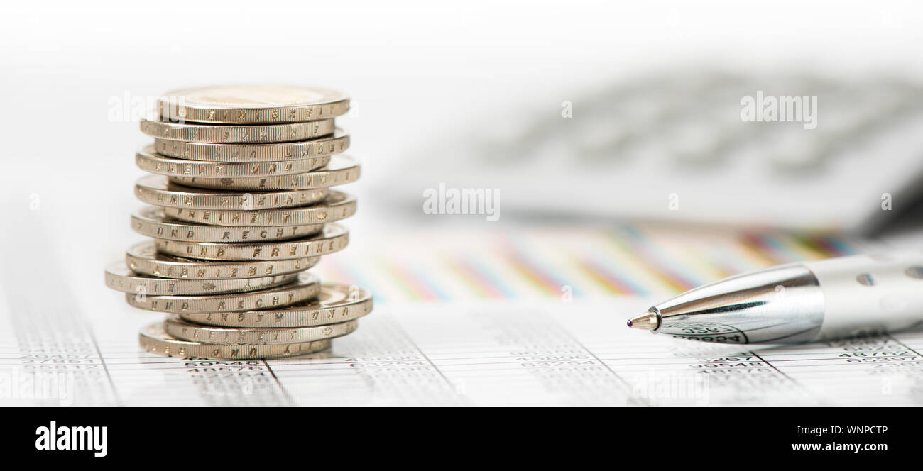 stacked coins of european currency Euro Stock Photo - Alamy