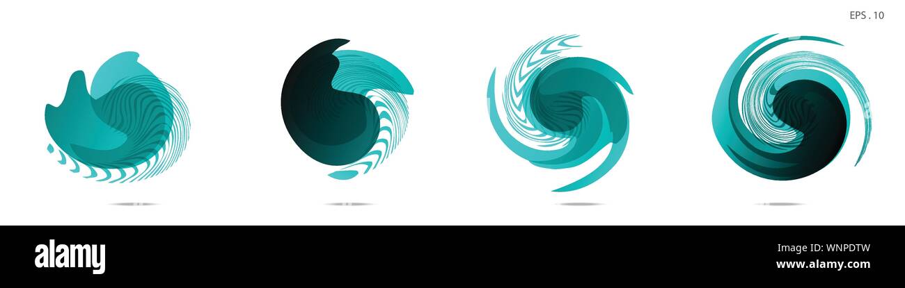 Collection of modern abstract graphic elements. Vortex vector ...