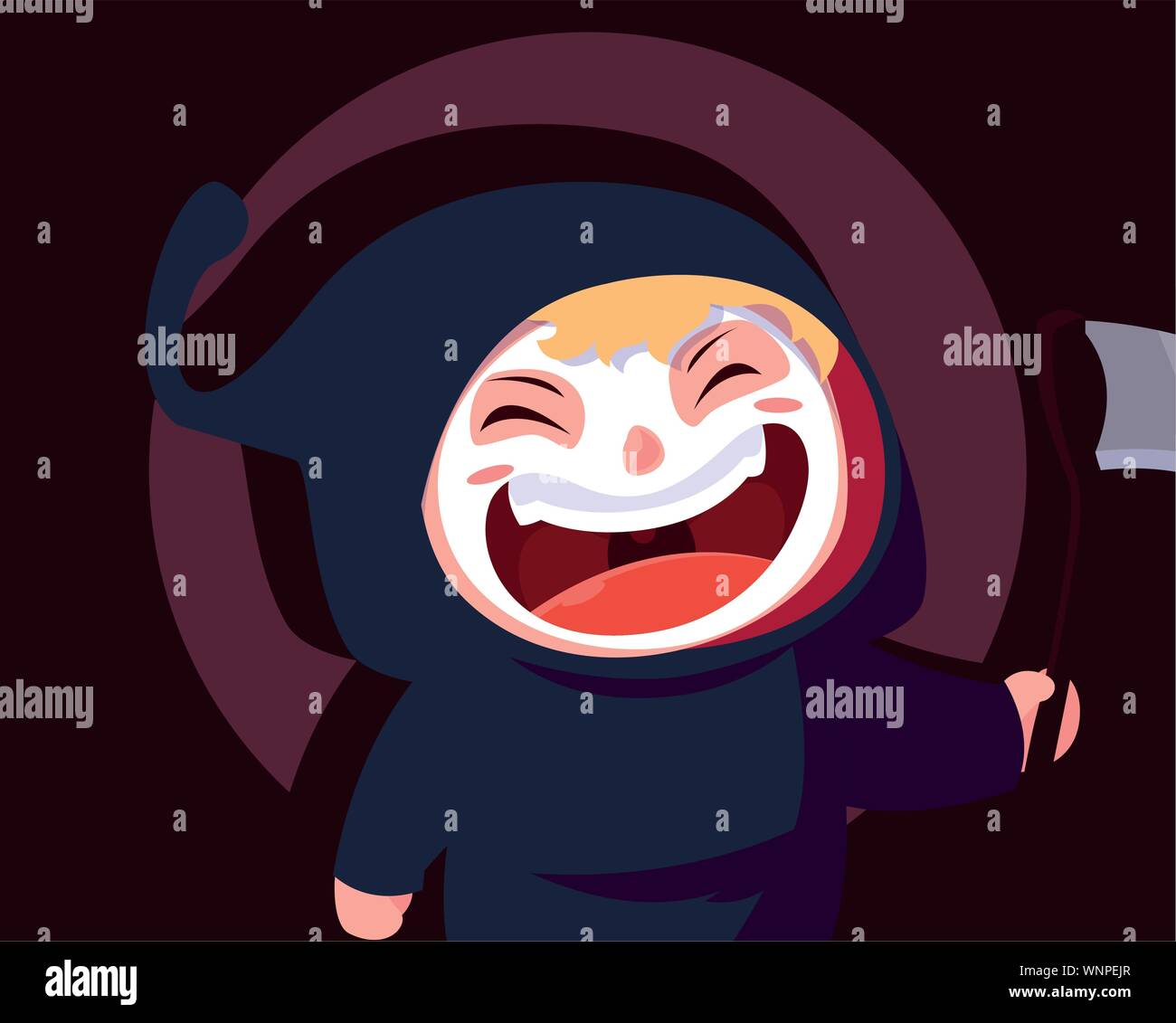 cute boy disguised of death vector illustration design Stock Vector ...