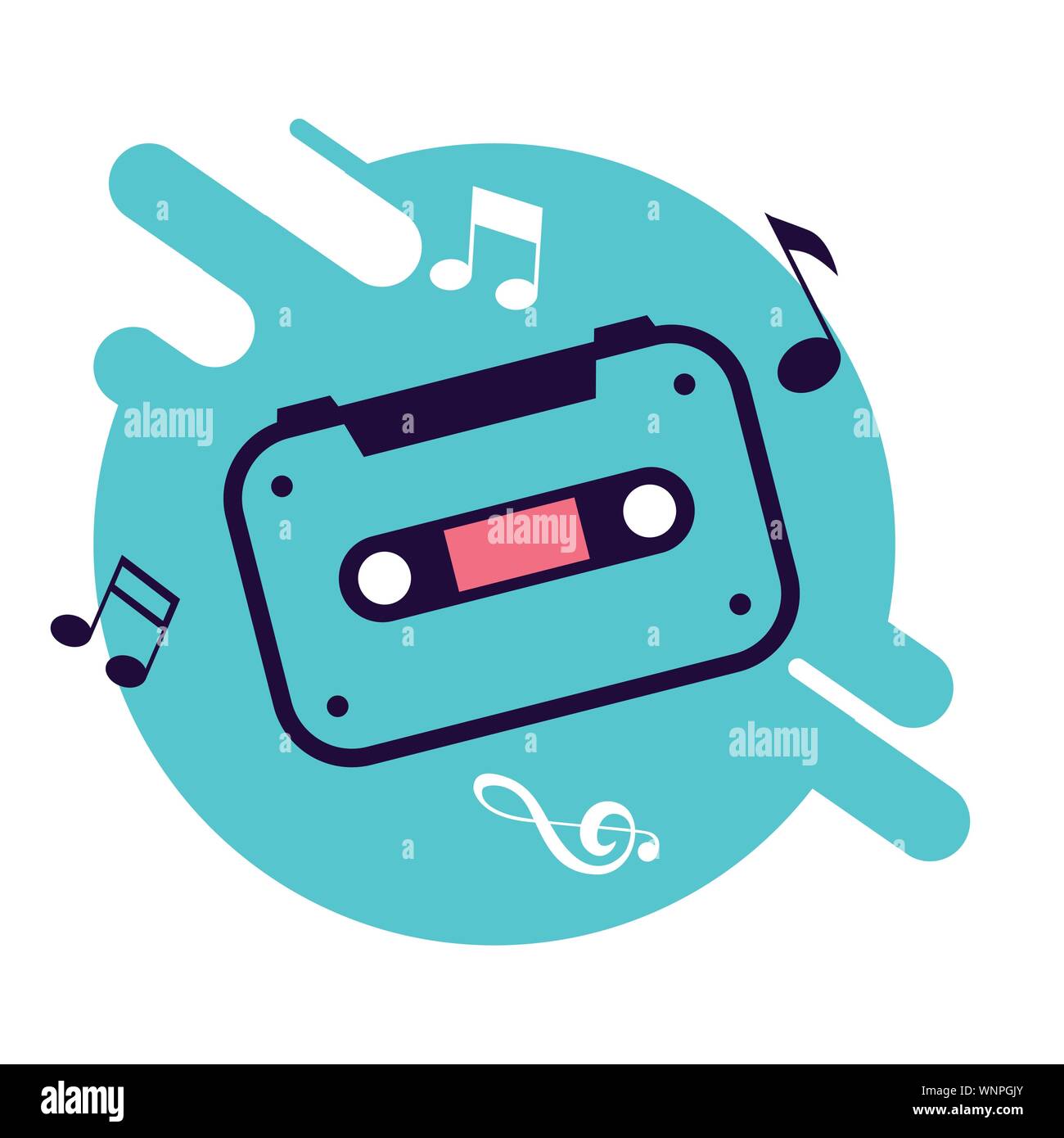 banner with cassette tape music vector illustration design Stock Vector ...