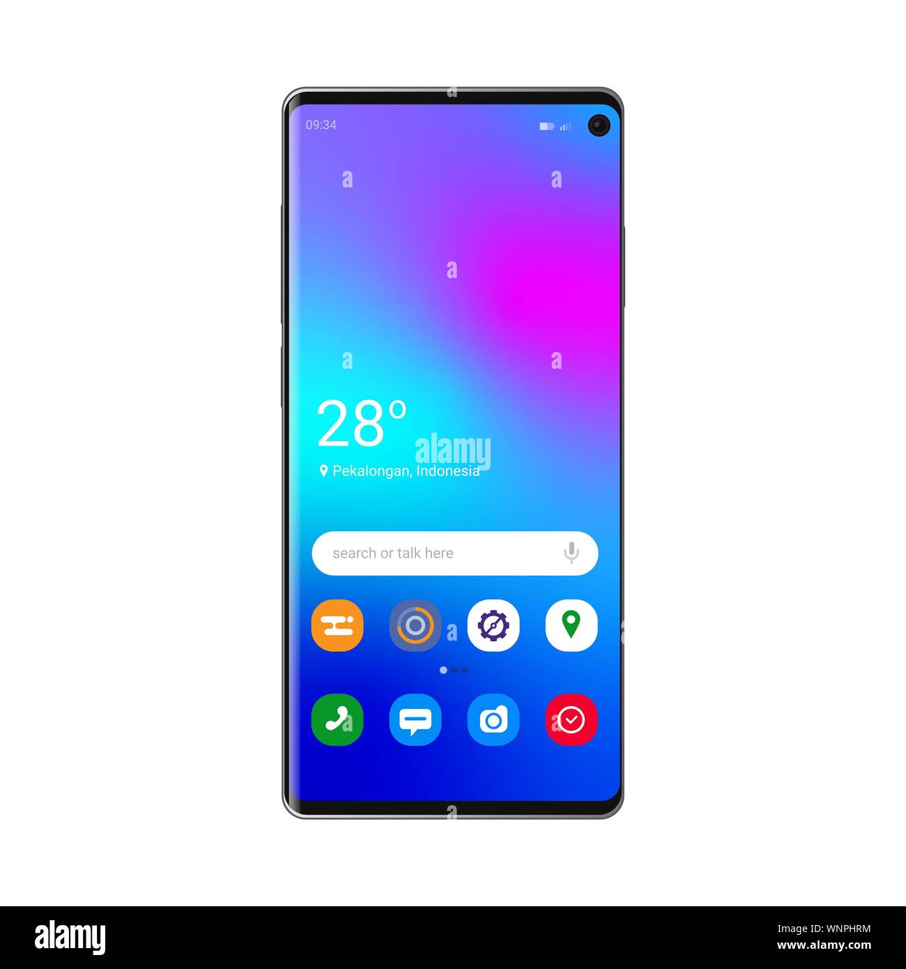 Realistic smartphone vector with large screen small edges and popping ...