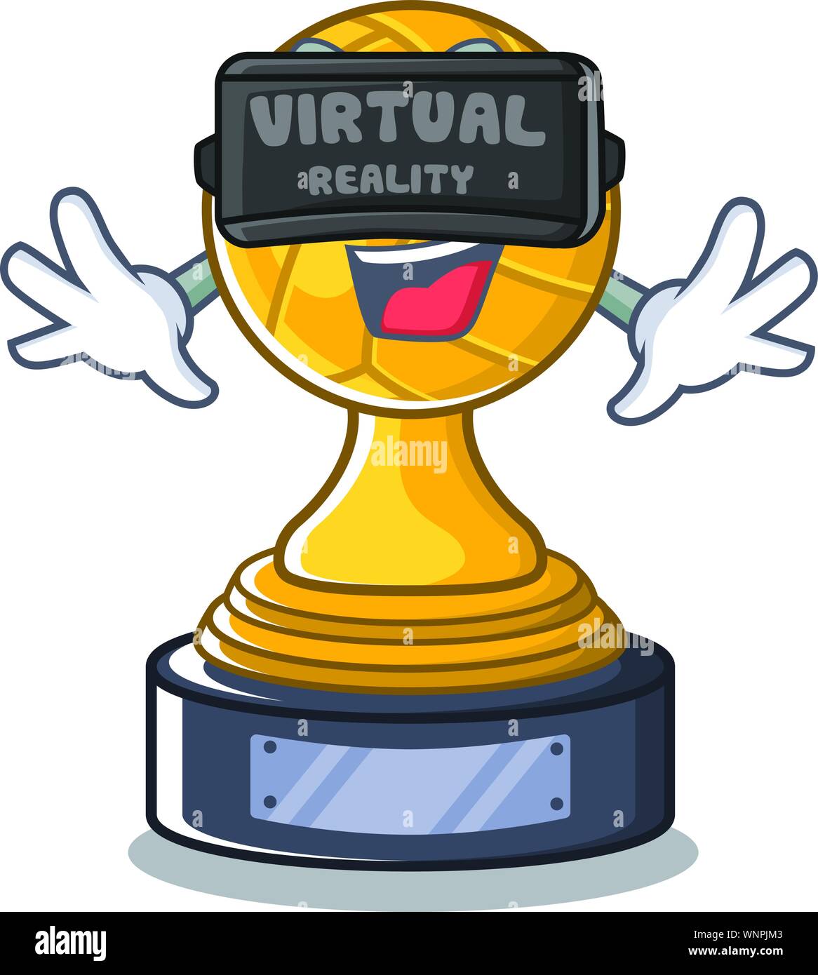Virtual reality volleyball trophy in the character shape Stock Vector ...