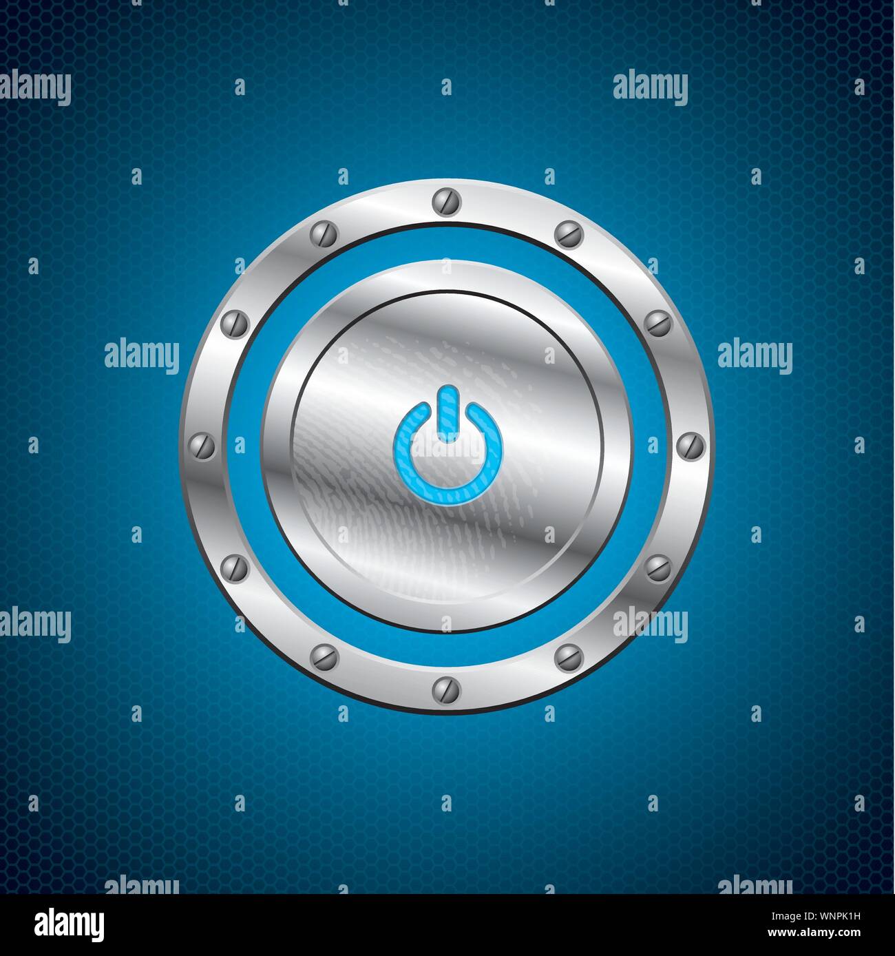 Cool metallic button on hexagon background Stock Vector Image & Art - Alamy