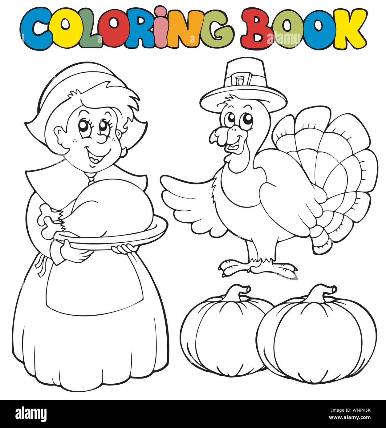 Coloring book Thanksgiving theme Stock Vector Image & Art - Alamy