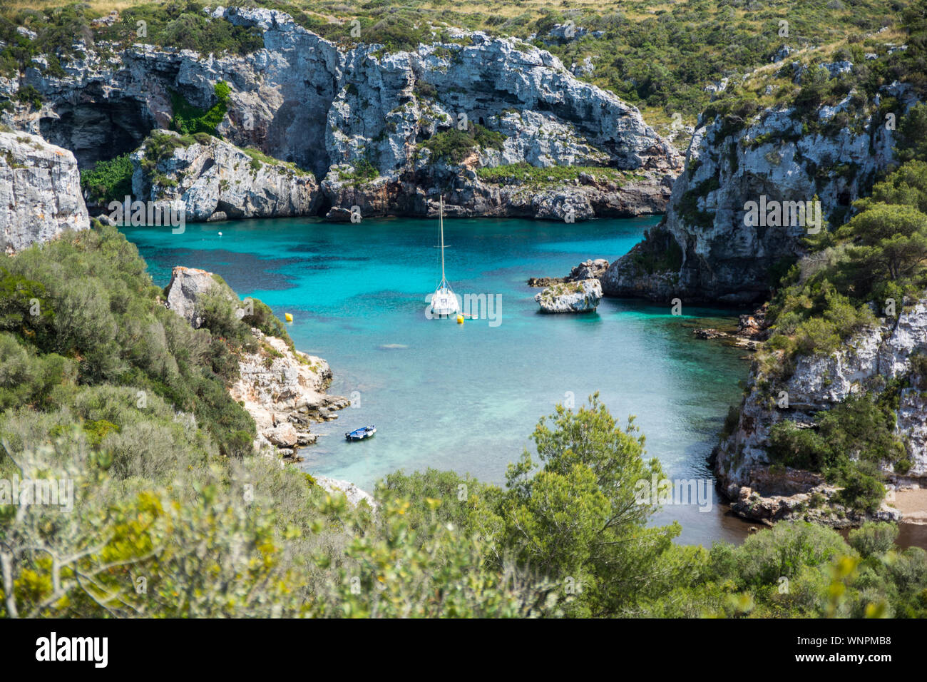 The beautiful Cales Coves on the island of Menorca Stock Photo - Alamy