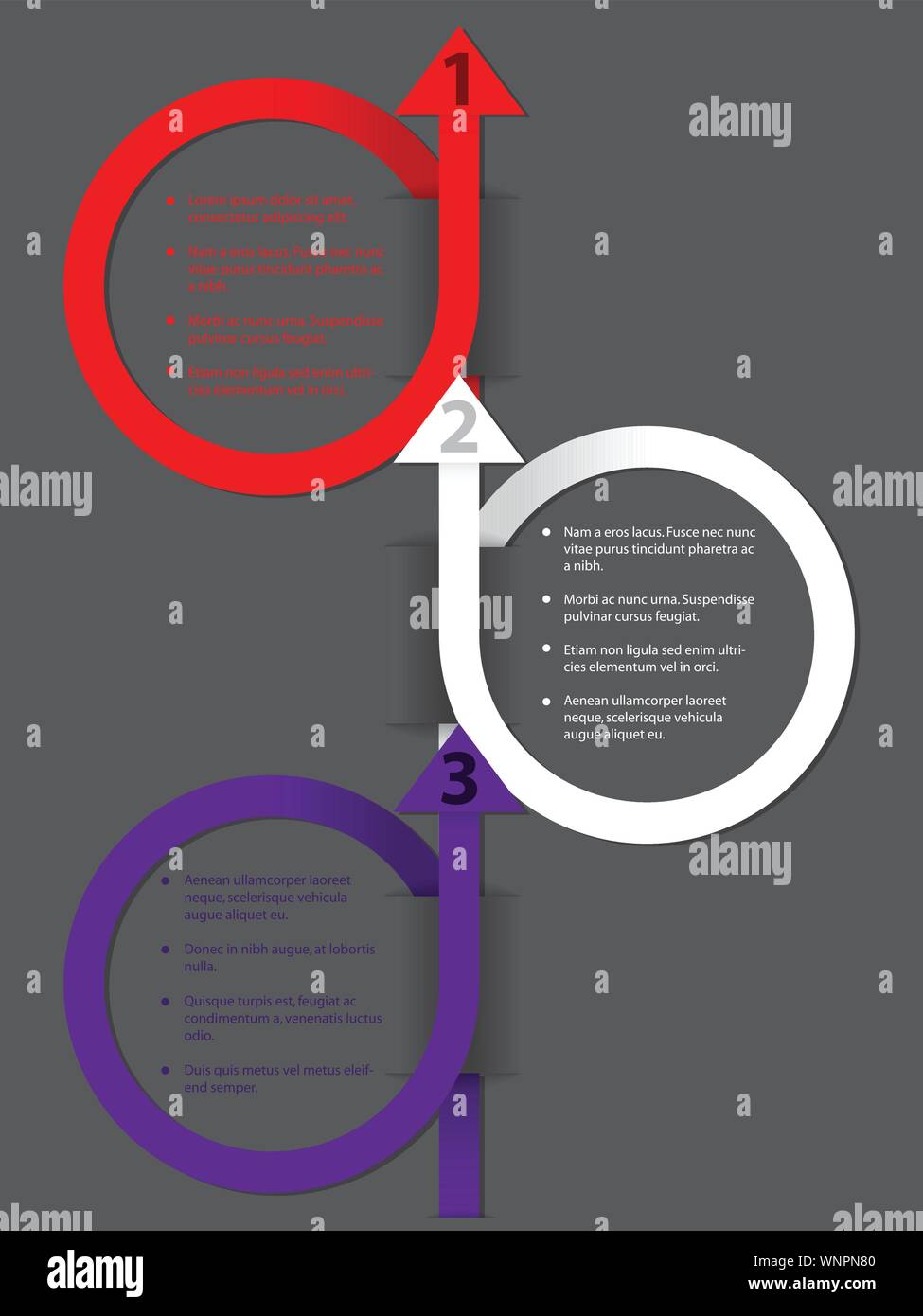 Infographic with curling arrows and place for text Stock Vector Image ...
