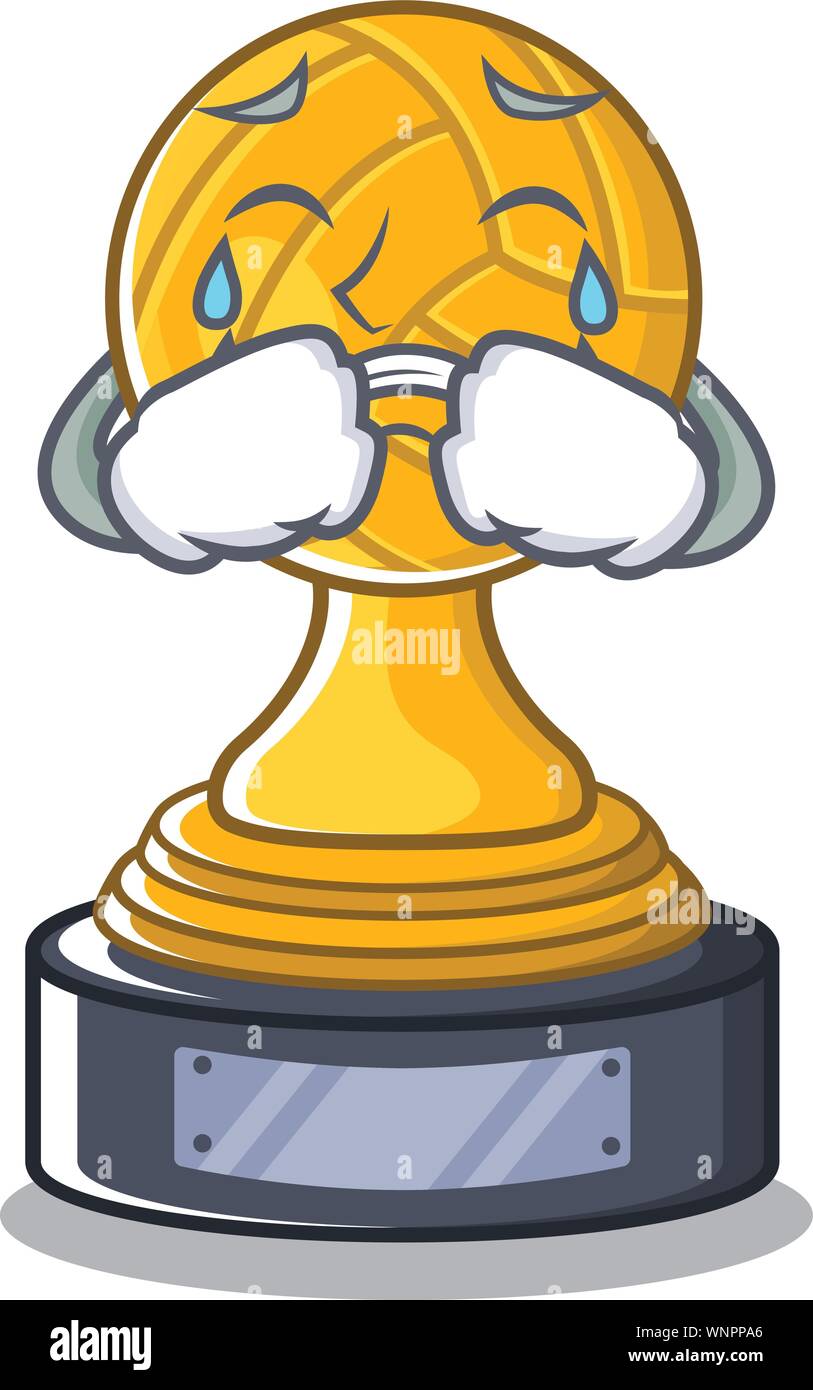 Crying volleyball trophy in the character shape Stock Vector Image ...