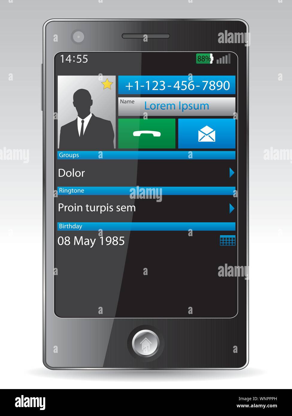 Cellphone black detail Stock Vector Images - Alamy