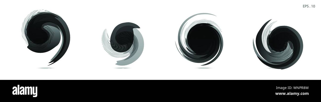 Collection of modern abstract graphic elements. Vortex vector ...