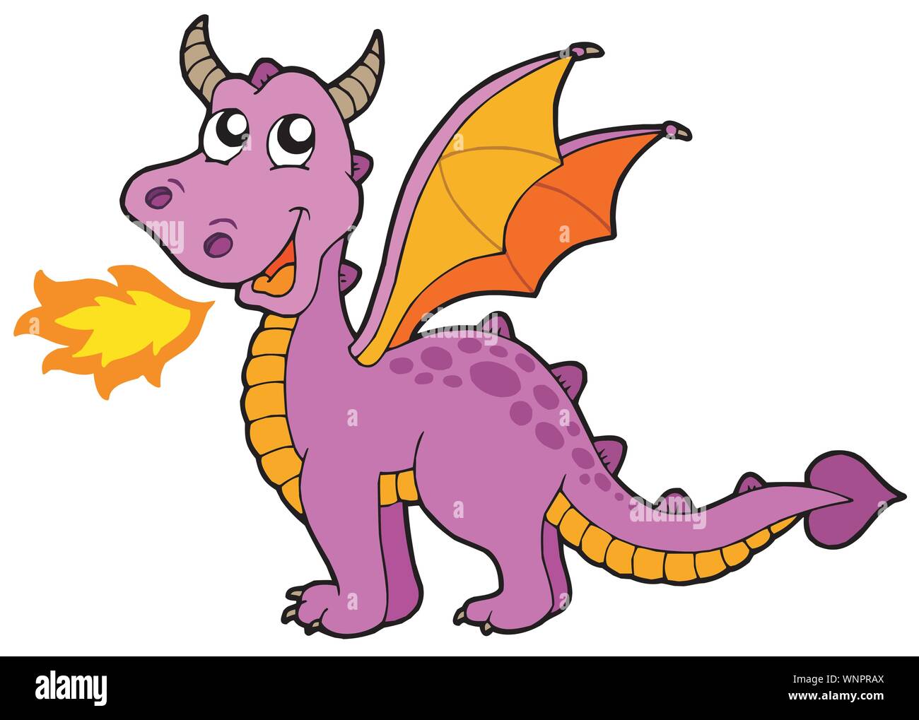 Cartoon Scary Dragons Breathing Fire