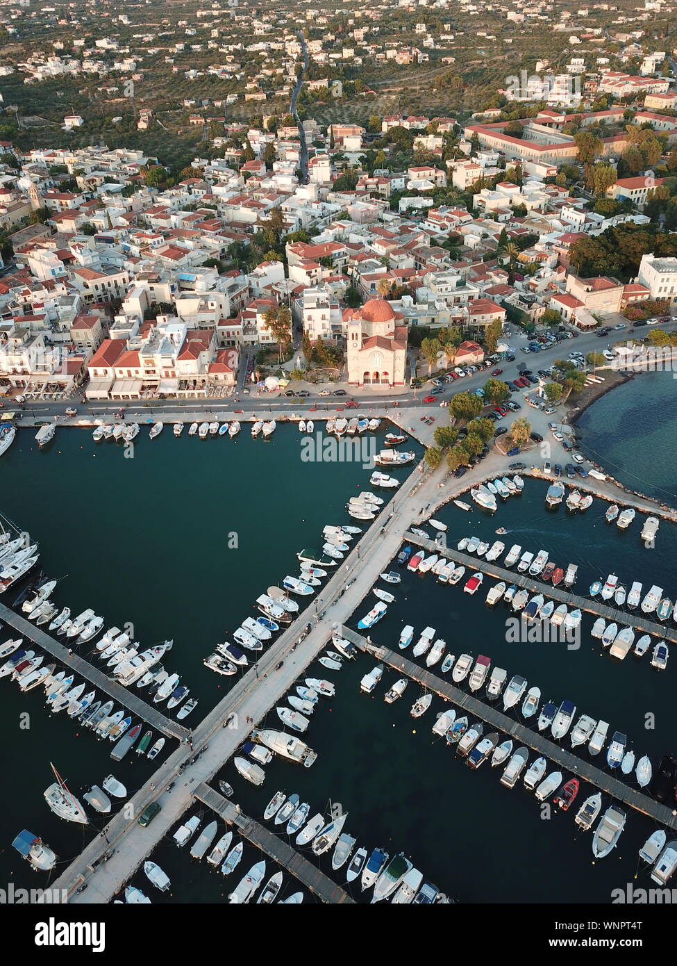 Greek isand sailing drone Stock Photo - Alamy