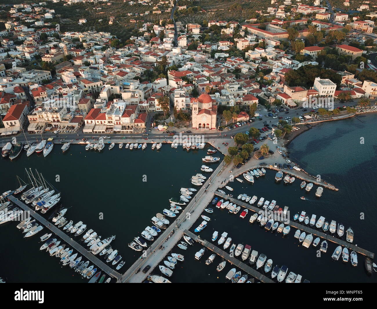 Greek isand sailing drone Stock Photo - Alamy