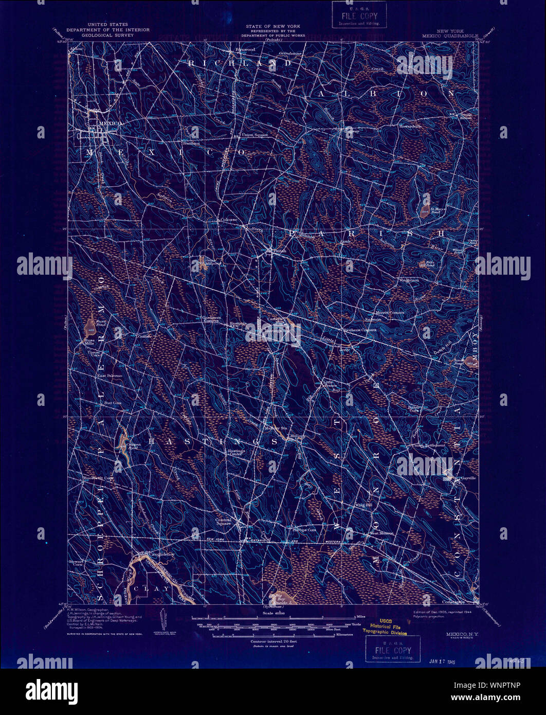 Mexico ny map hi-res stock photography and images - Alamy