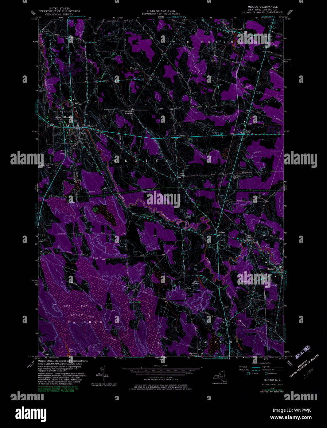 Mexico ny map hi-res stock photography and images - Alamy