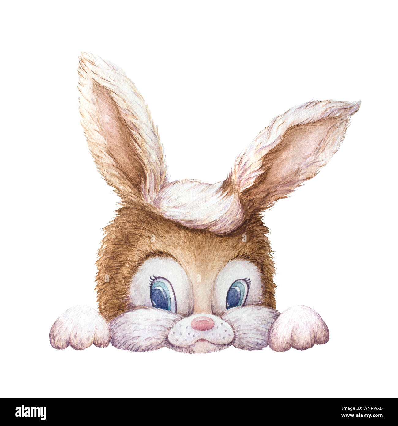 Cute Bunny. Kids personage. Newborn art gift. Nursery Wall art. White ...