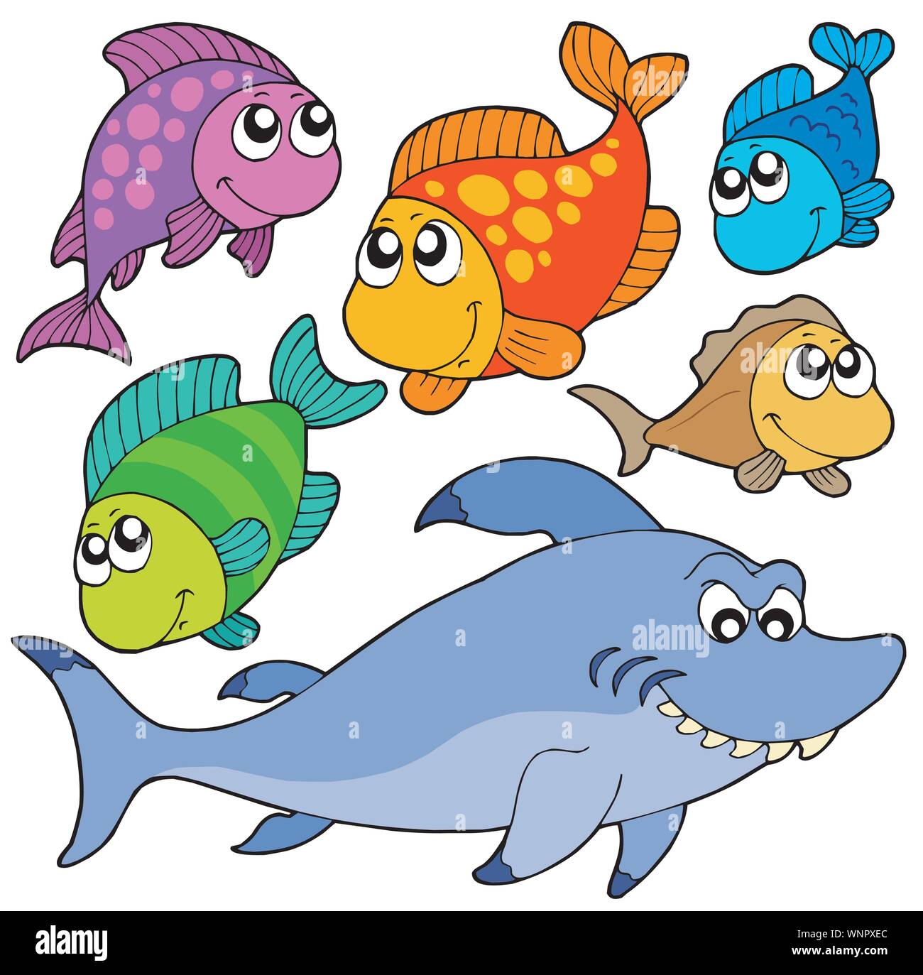 Various cartoon fishes collection Stock Vector Image & Art - Alamy