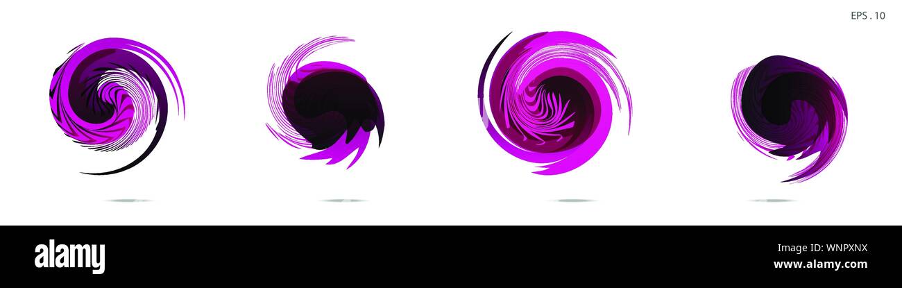 Collection of modern abstract graphic elements. Vortex vector ...