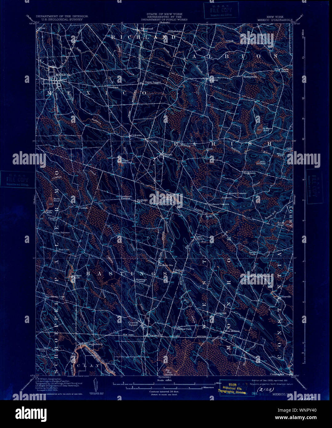 Mexico ny map hi-res stock photography and images - Alamy