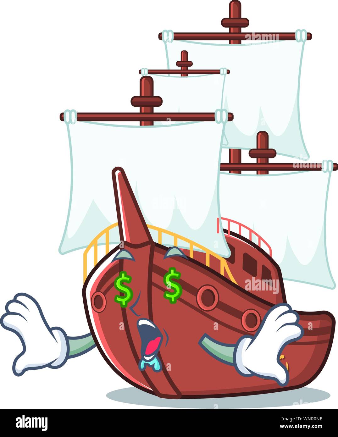 Money eye pirate ship with the cartoon shape Stock Vector Image & Art ...