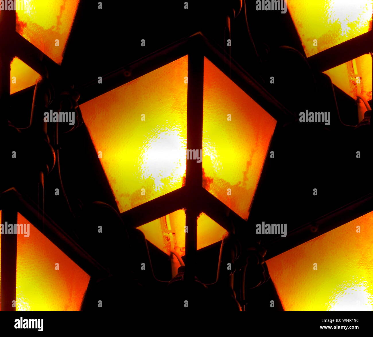 street, lamp, colorful, many photos, many colors, abstract background ...