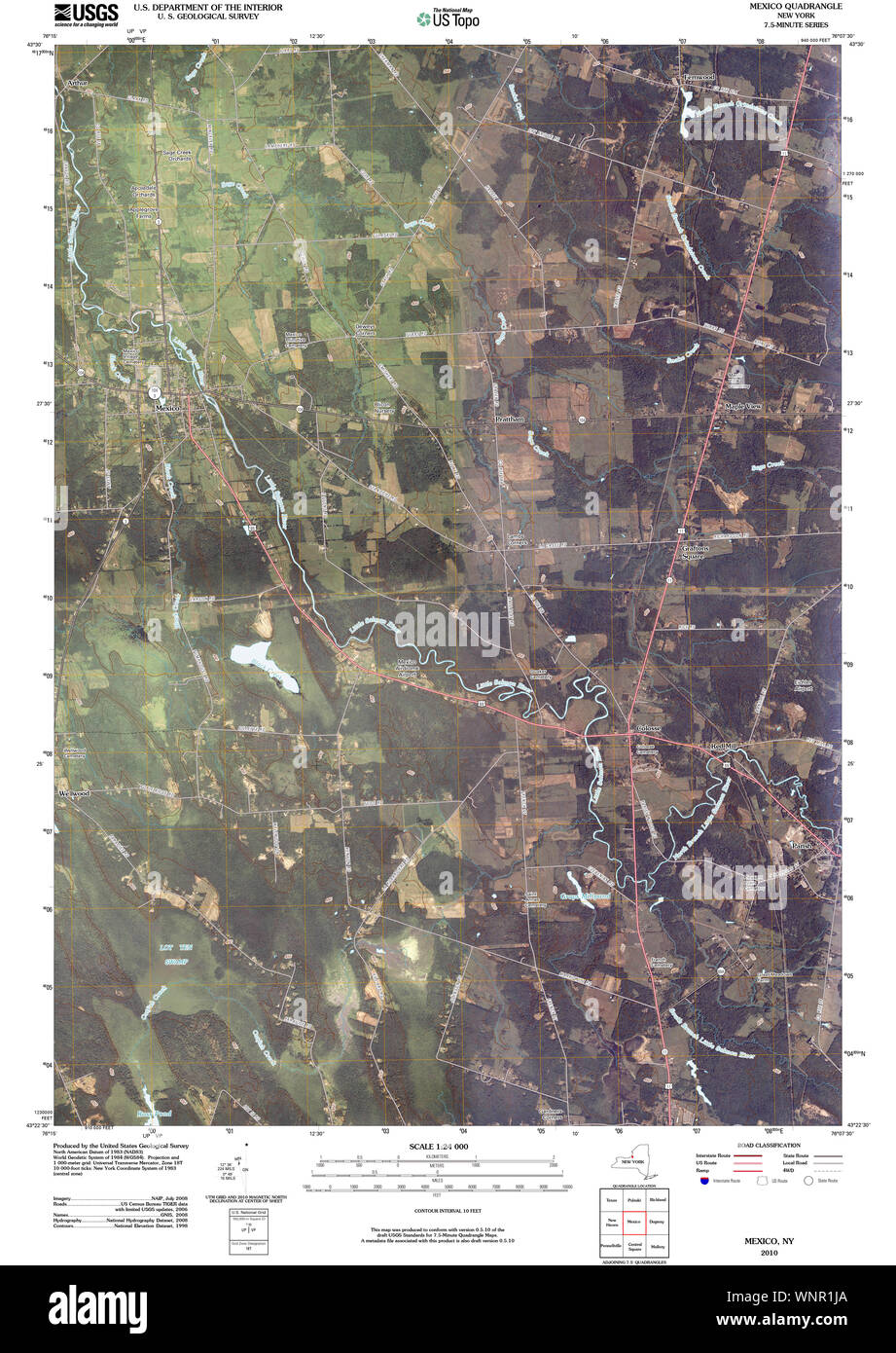 Mexico ny map hi-res stock photography and images - Alamy