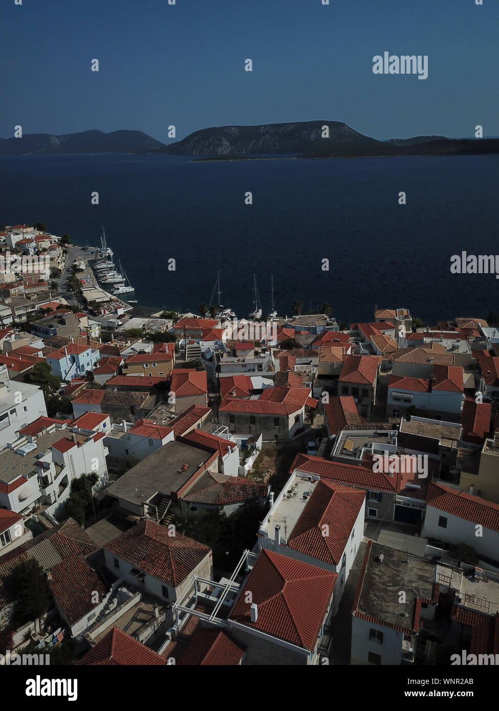 Greek isand sailing drone Stock Photo - Alamy