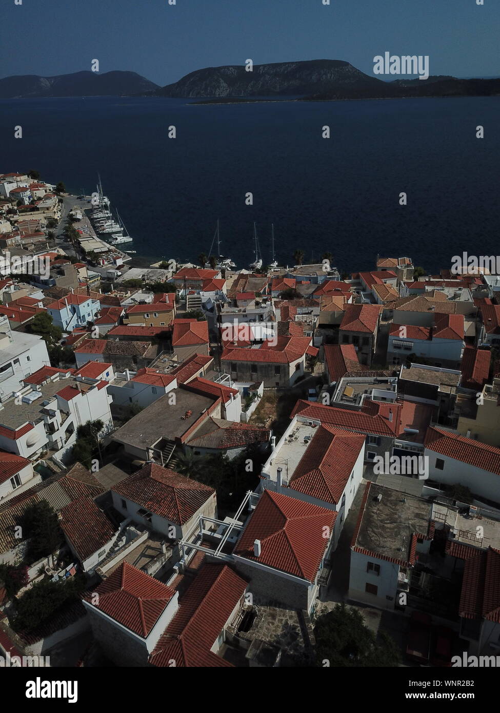 Greek isand sailing drone Stock Photo - Alamy