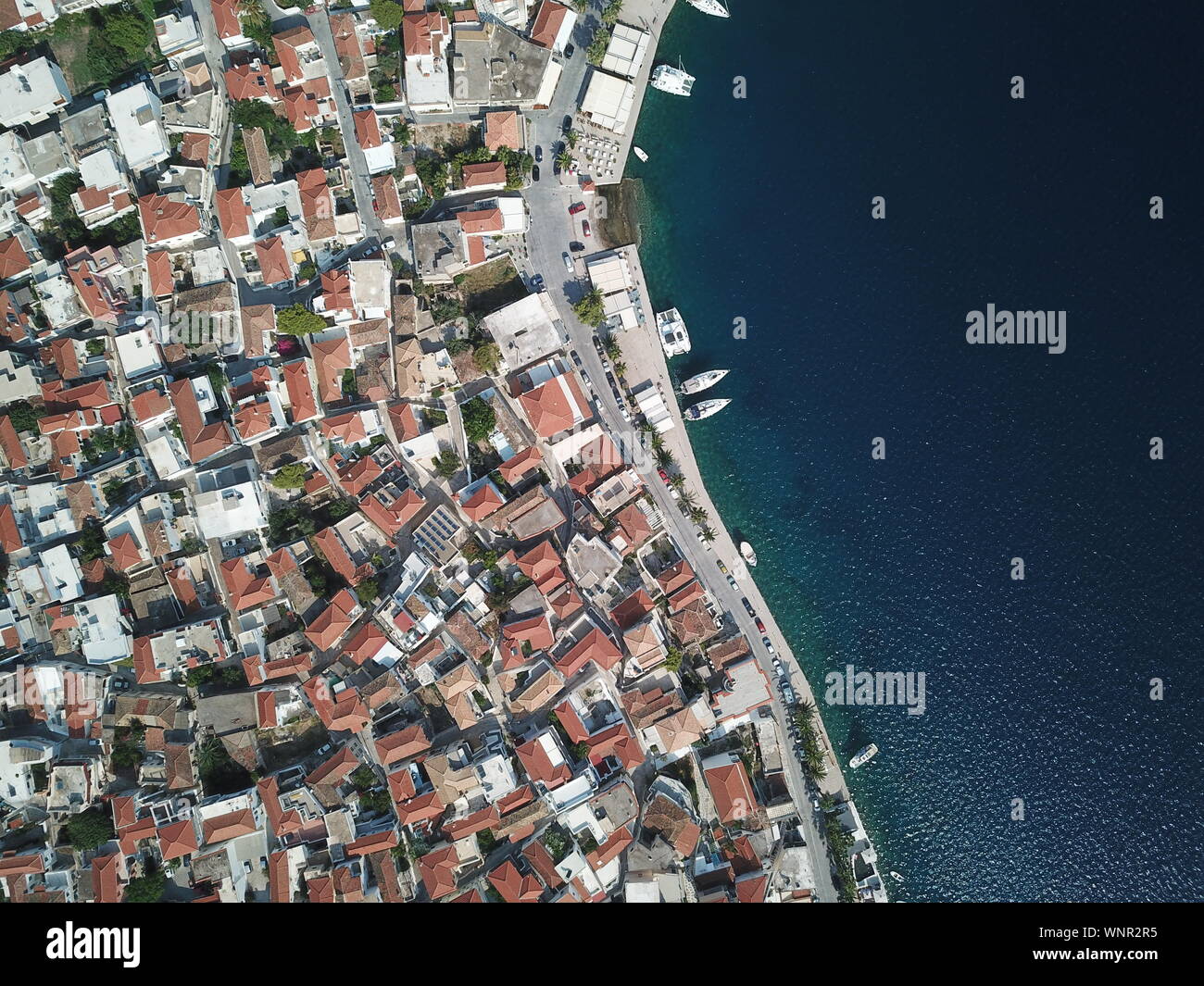 Greek isand sailing drone Stock Photo - Alamy