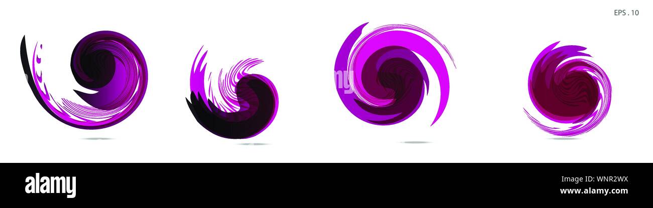Collection of modern abstract graphic elements. Vortex vector ...