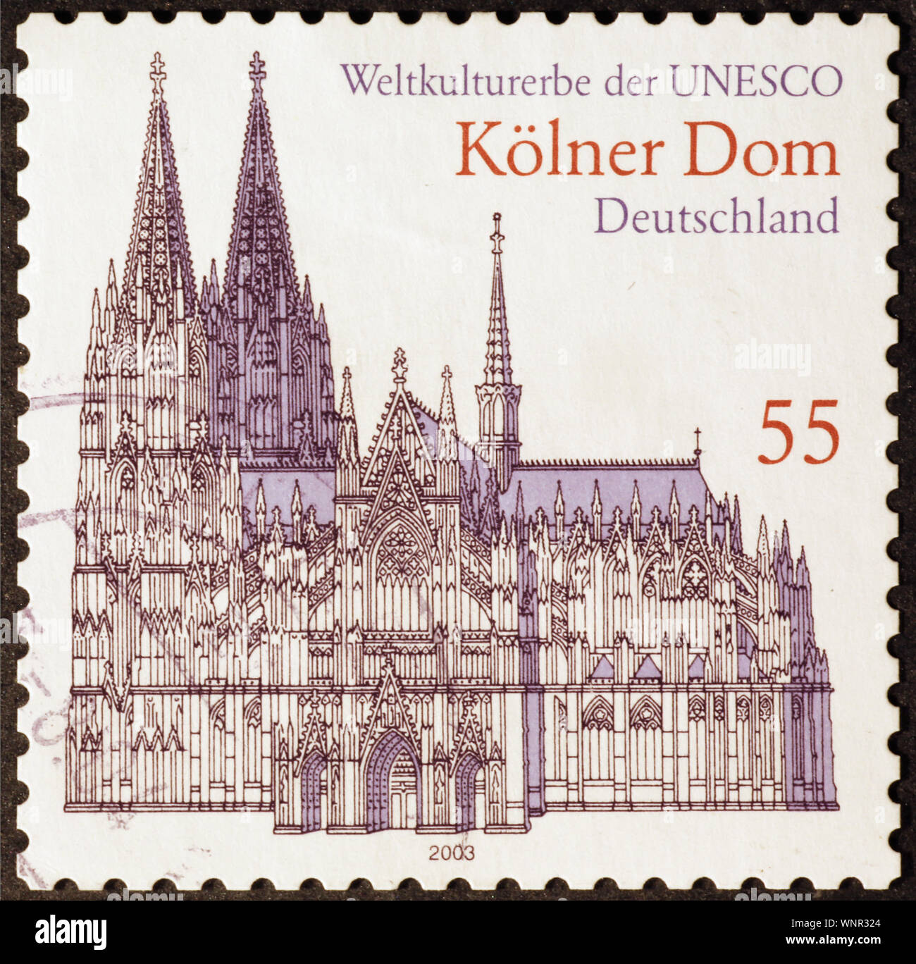 Cologne cathedral on german postage stamp Stock Photo - Alamy