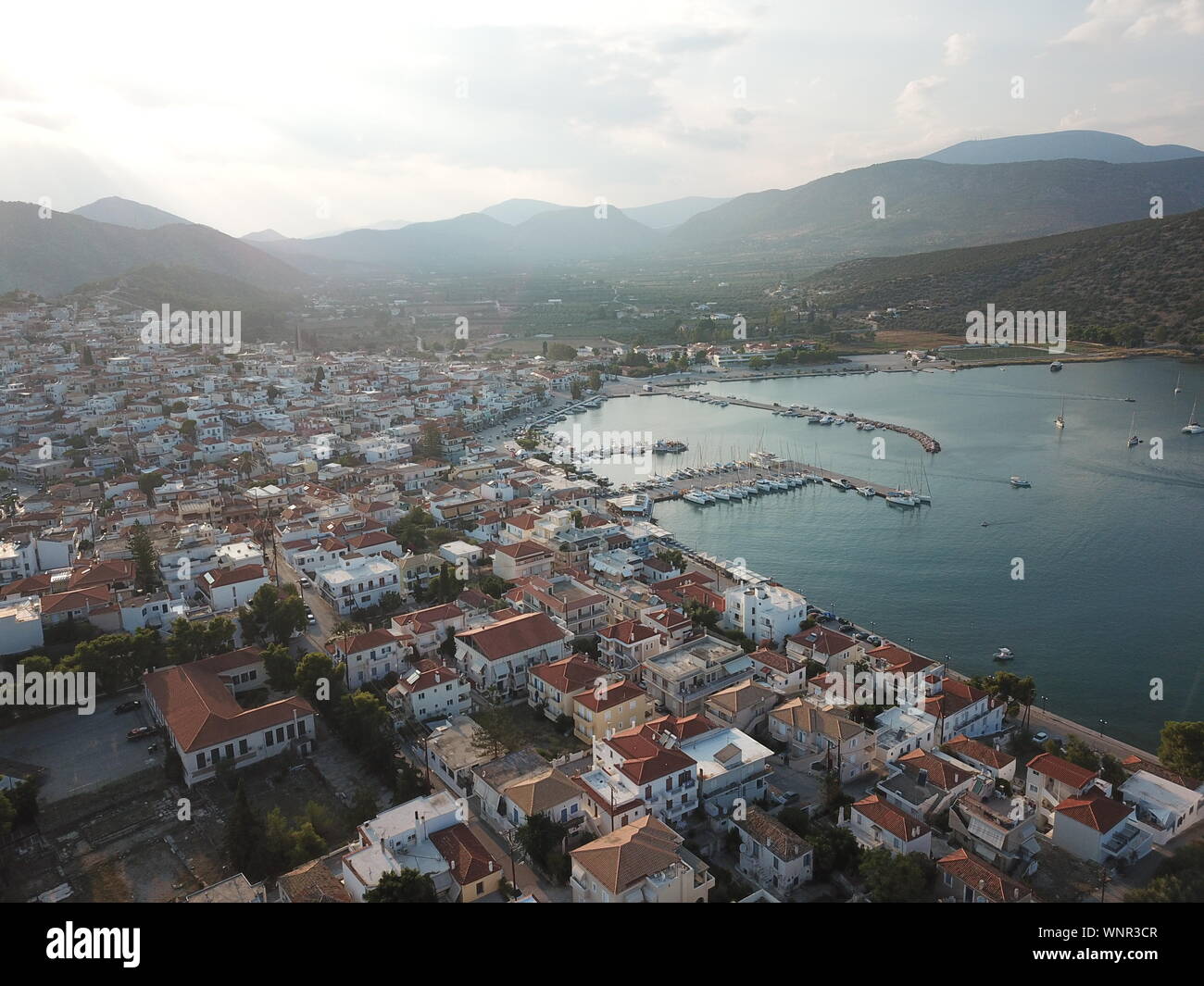 Greek isand sailing drone Stock Photo - Alamy