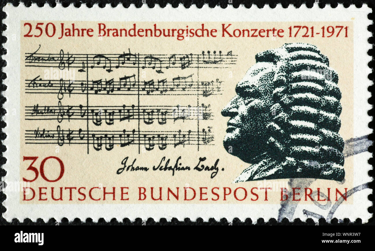 Johann Sebastian Bach on german postage stamp Stock Photo - Alamy
