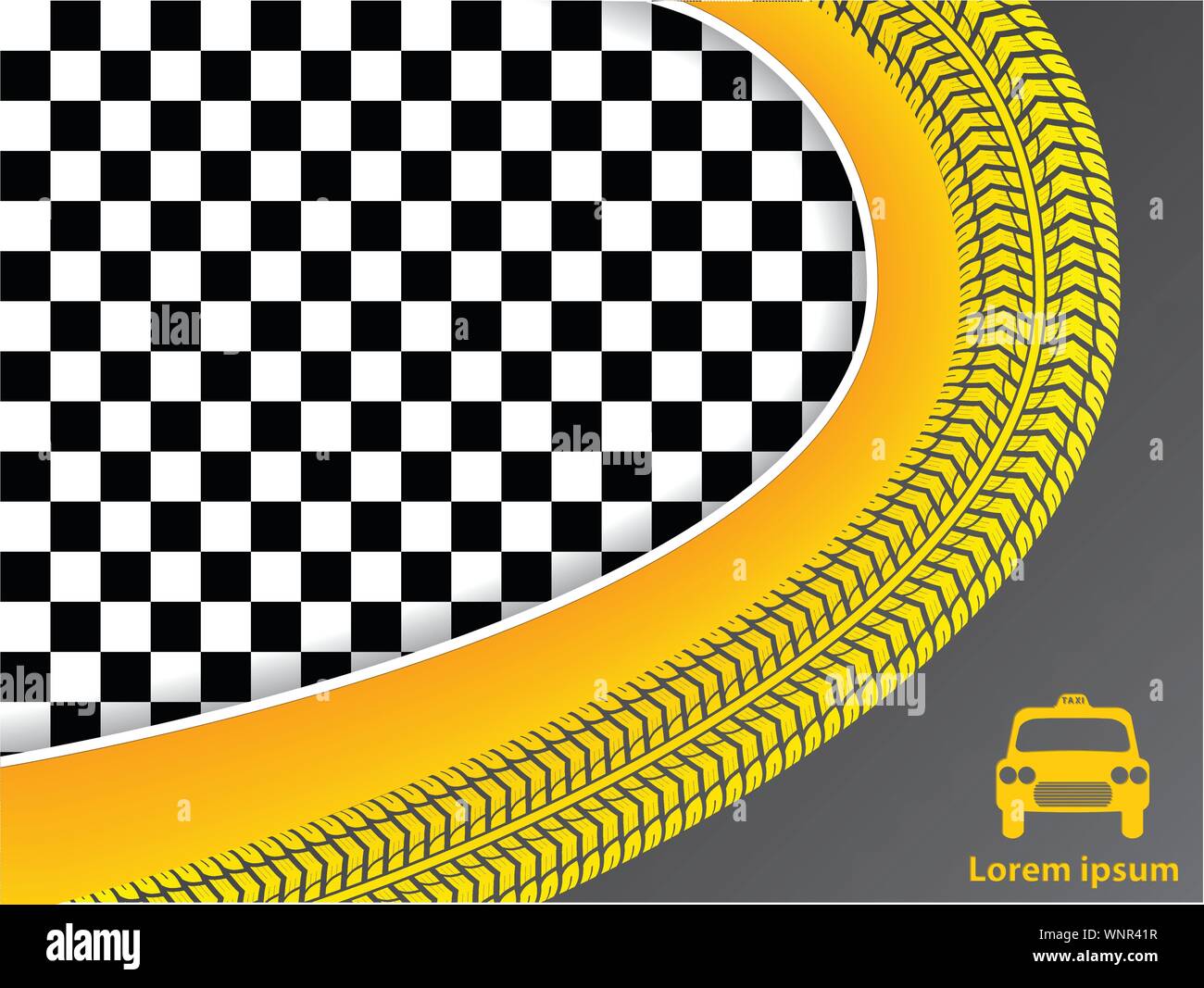 Taxi advertisement design with checkered background Stock Vector Image ...