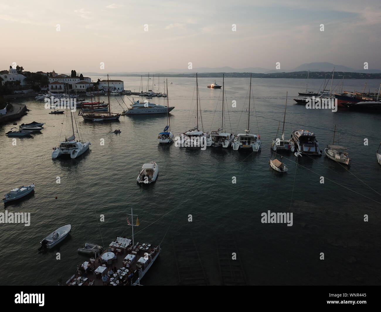 Greek isand sailing drone Stock Photo - Alamy