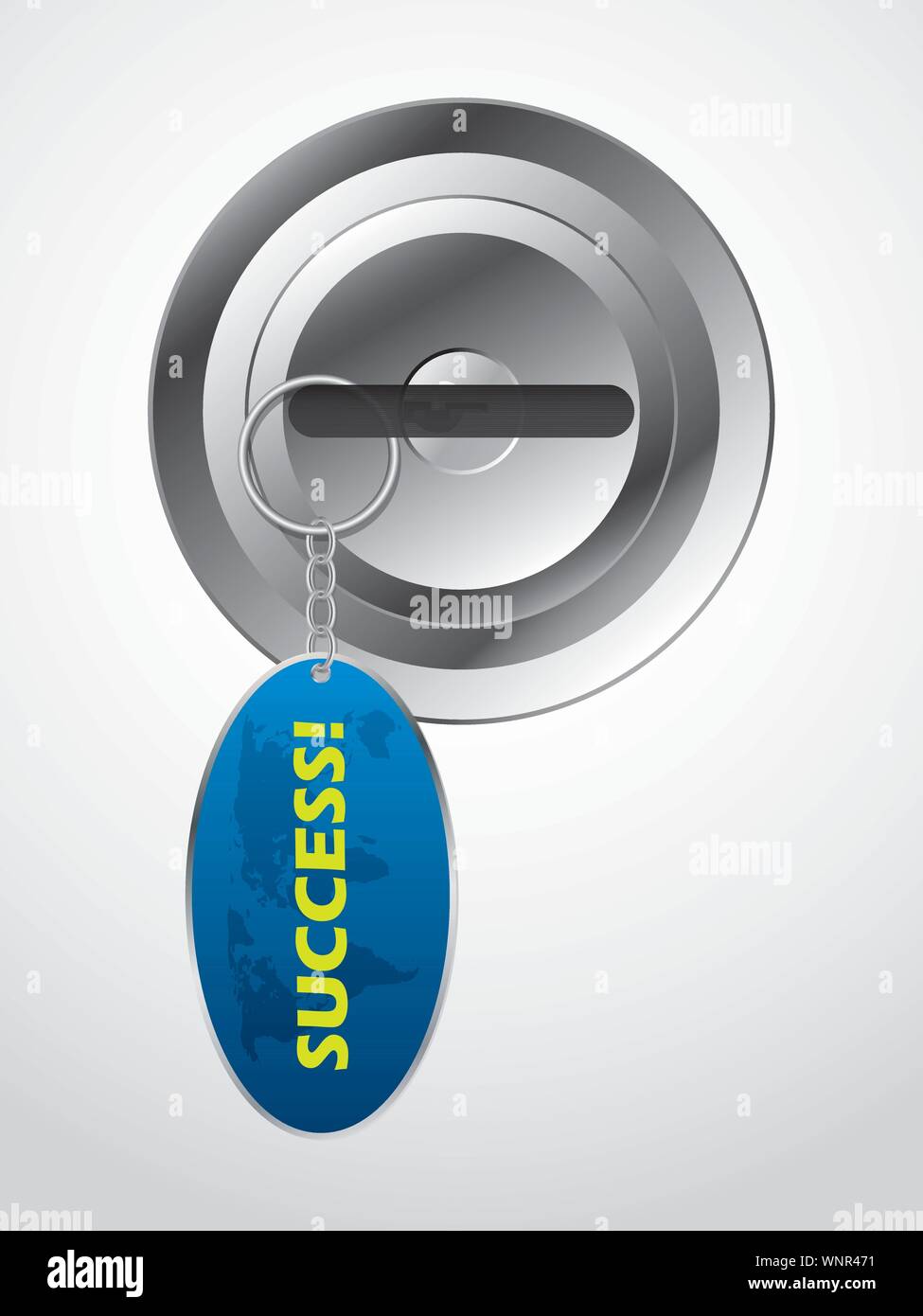 Key in lock with success keyholder Stock Vector Image & Art - Alamy