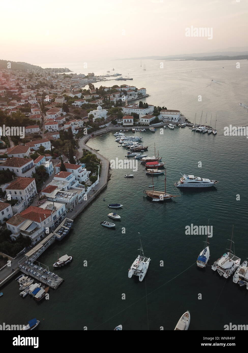 Greek isand sailing drone Stock Photo - Alamy