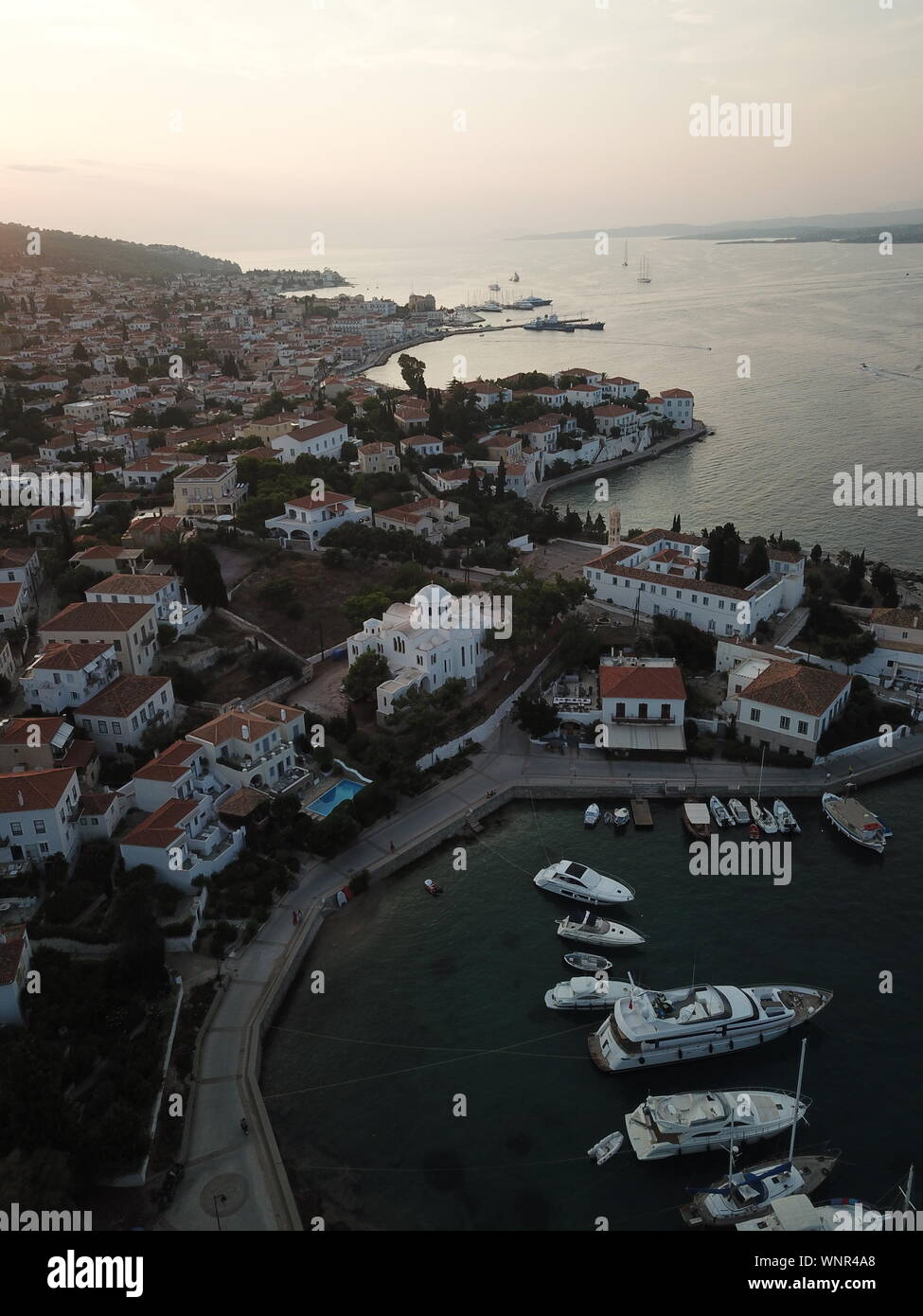 Greek isand sailing drone Stock Photo - Alamy