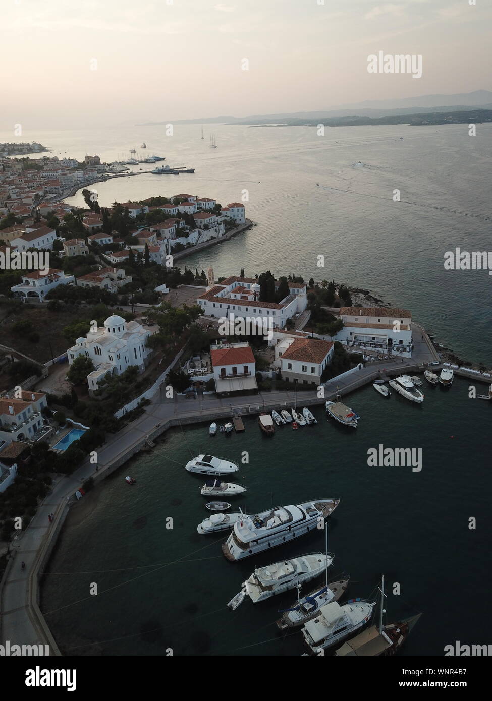 Greek isand sailing drone Stock Photo - Alamy