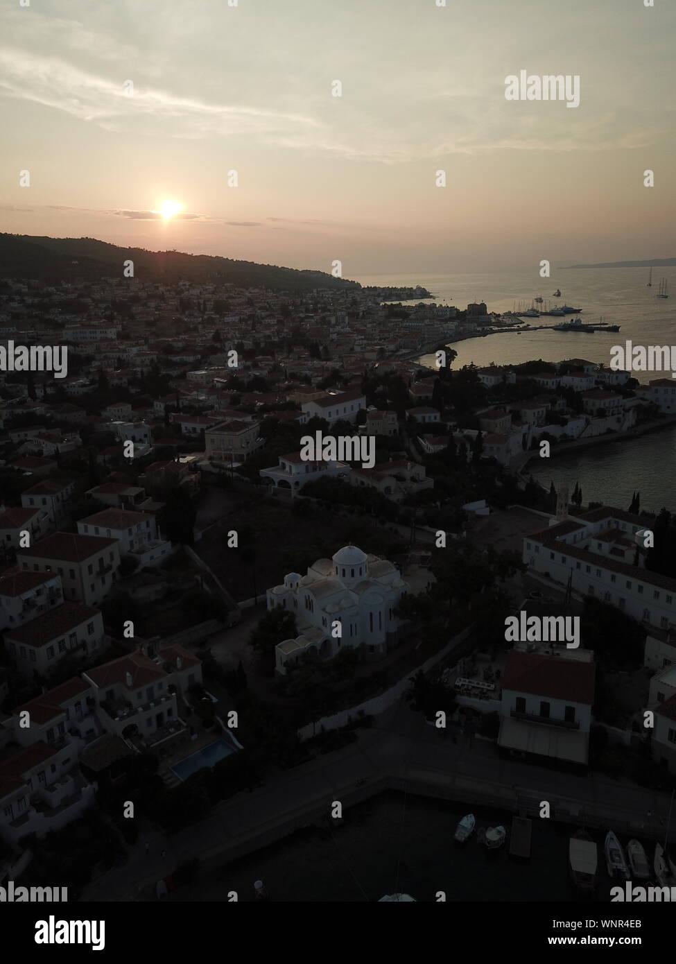 Greek isand sailing drone Stock Photo - Alamy