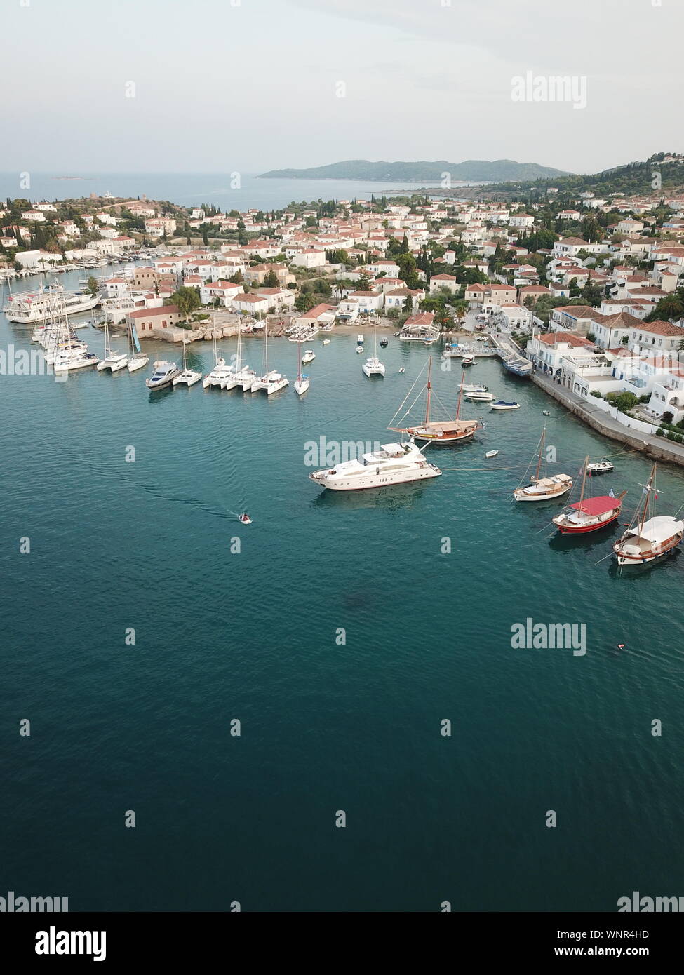 Greek isand sailing drone Stock Photo - Alamy