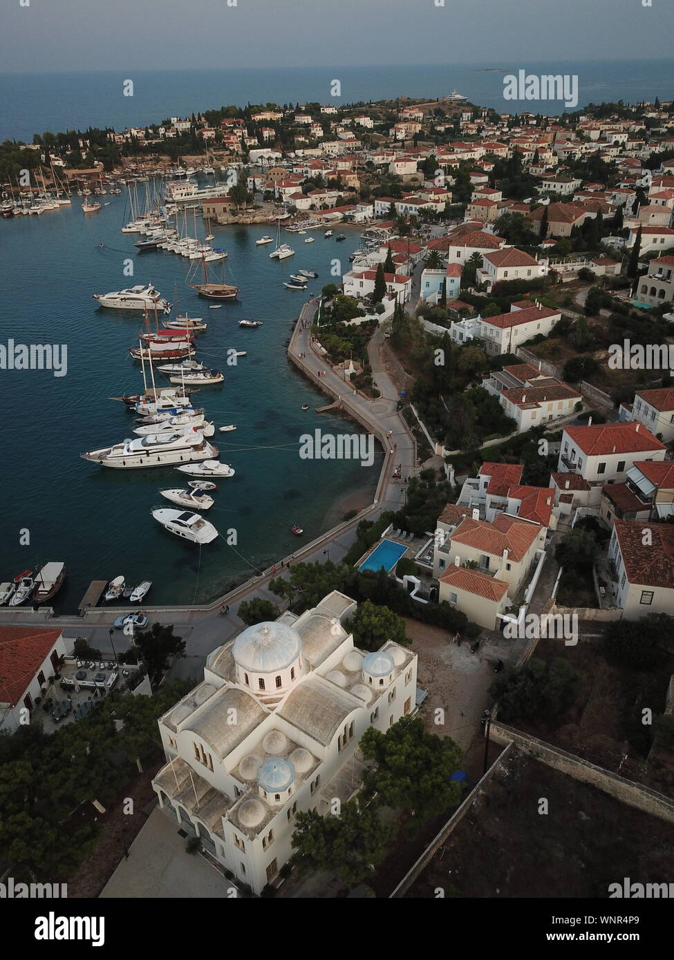 Greek isand sailing drone Stock Photo - Alamy