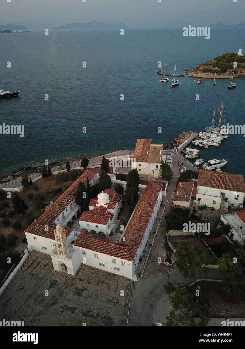 Greek isand sailing drone Stock Photo - Alamy