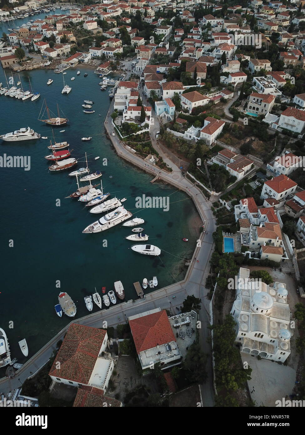 Greek isand sailing drone Stock Photo - Alamy