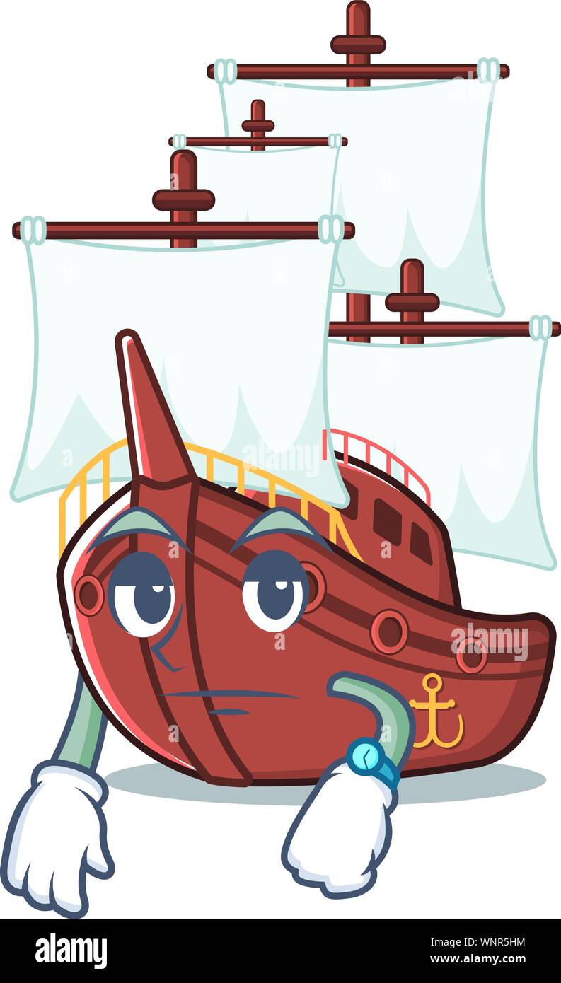 Happy cruise ship cartoon Cut Out Stock Images & Pictures - Alamy