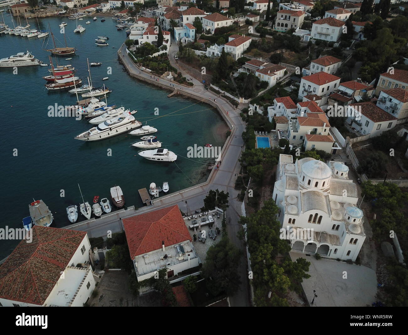 Greek isand sailing drone Stock Photo - Alamy