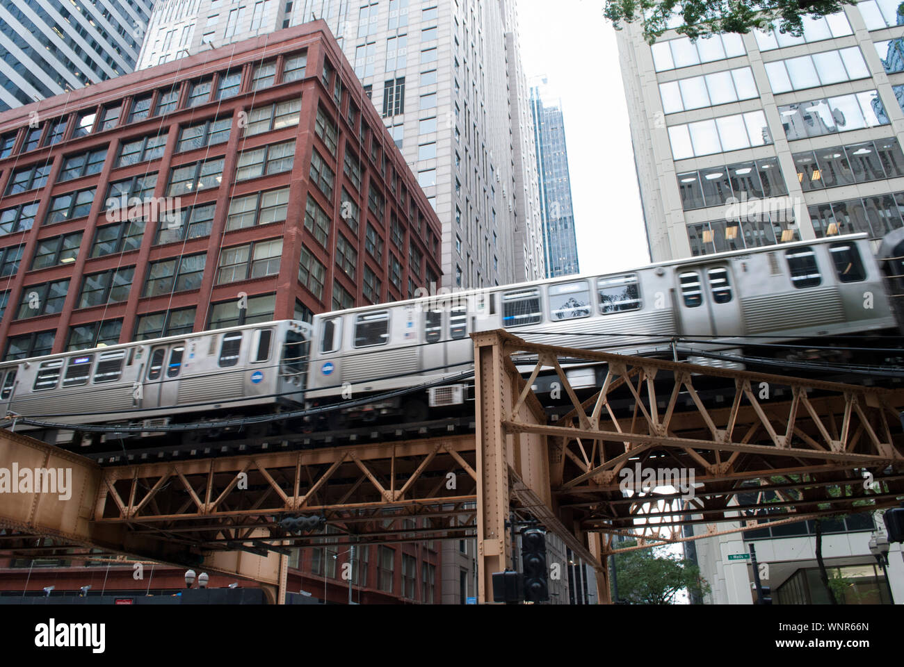 Skyscrapers of Chicago. City skyline. Tall towers. Neomodernism ...