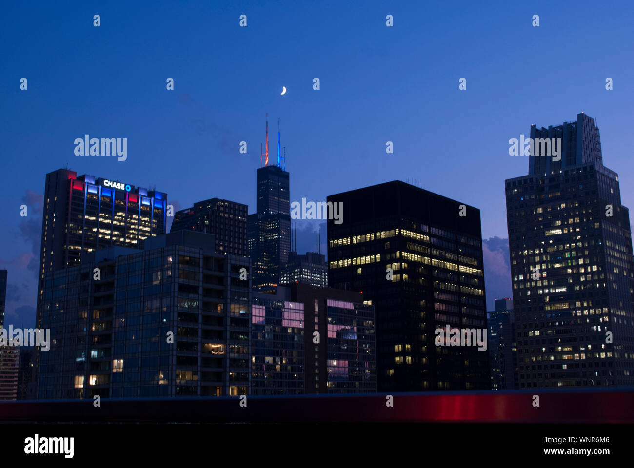 Skyscrapers of Chicago. City skyline. Tall towers. Neomodernism ...